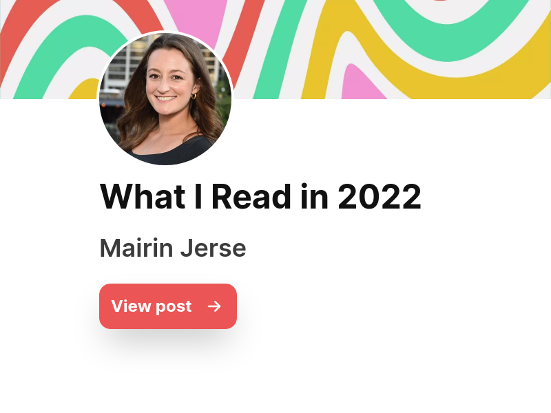 What I Read in 2022 - Mairin Jerse